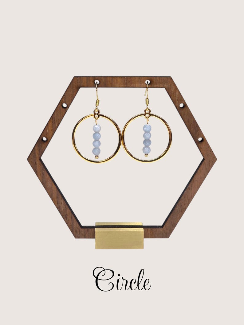 Angelite Light Blue Gemstone Beaded Dangle Earrings / Lightweight ...