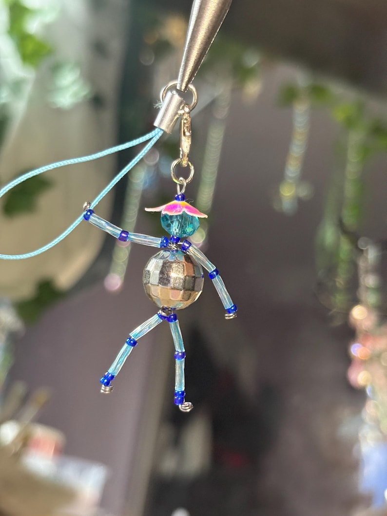 Disco Fairy Festival Charm | Beaded Phone, Bag, Keyring Accessory - Etsy