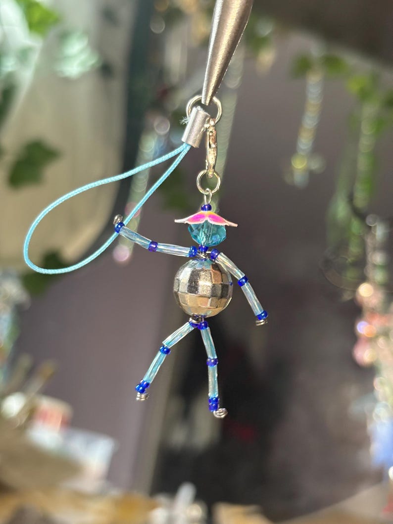 Disco Fairy Festival Charm | Beaded Phone, Bag, Keyring Accessory - Etsy