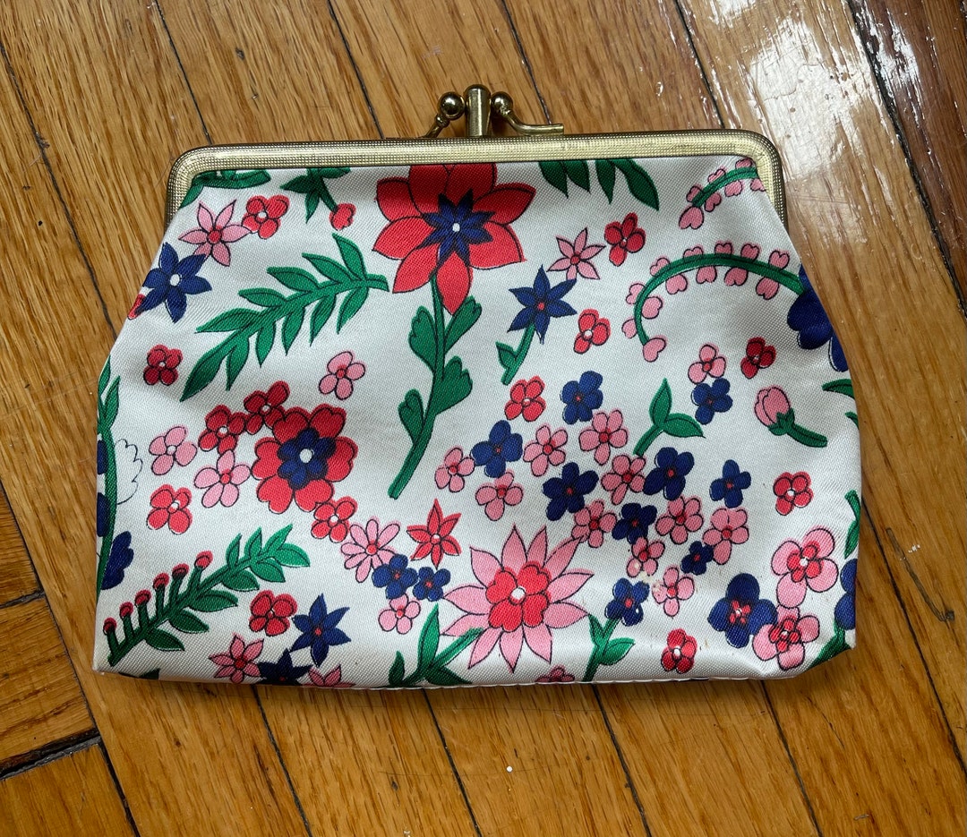 Vintage Daisy Flower Coin Purse Red Make up Bag Pink Wallet 1960’s - Etsy