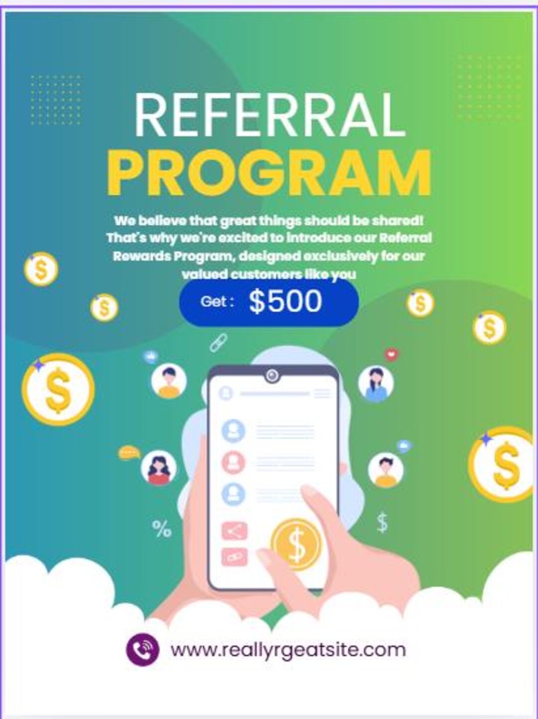Editable Minimalist Referral Program Instagram Post Canva Template - Etsy