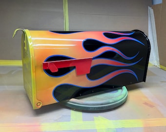 Custom Painted Flame Hot Rod Mailbox - Etsy