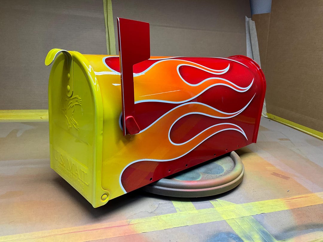 Custom Painted Flame Hot Rod Mailbox - Etsy