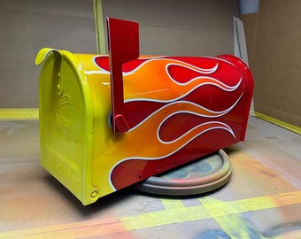 Custom Painted Flame Hot Rod Mailbox - Etsy