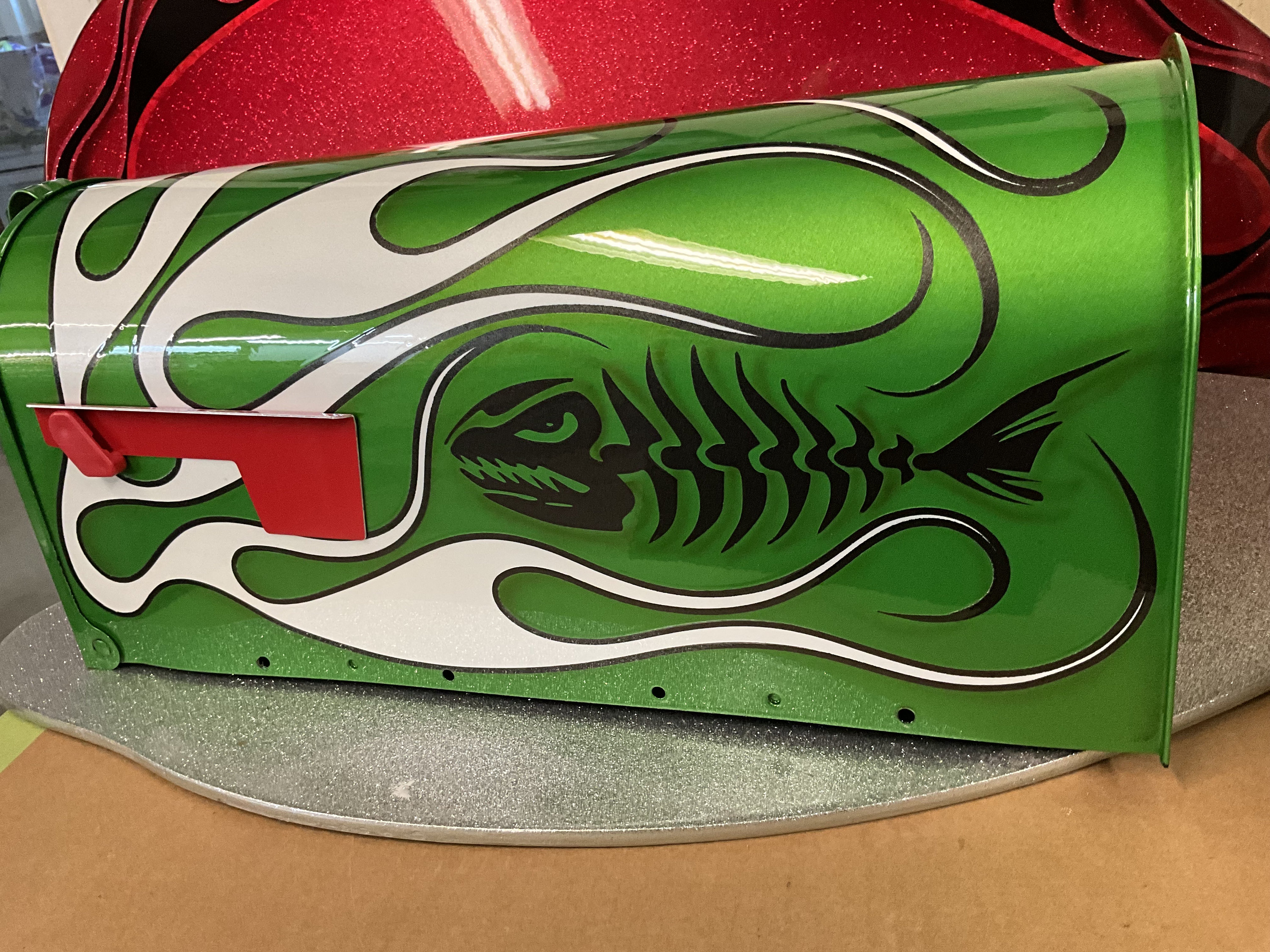 Custom Painted Flame Lake House Beach House Mailbox, Harley Davidson ...