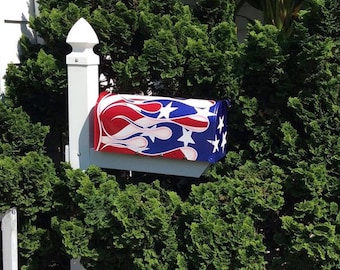Custom Painted Flamed American Flag Mailbox, Flame Mailbox, Painted ...
