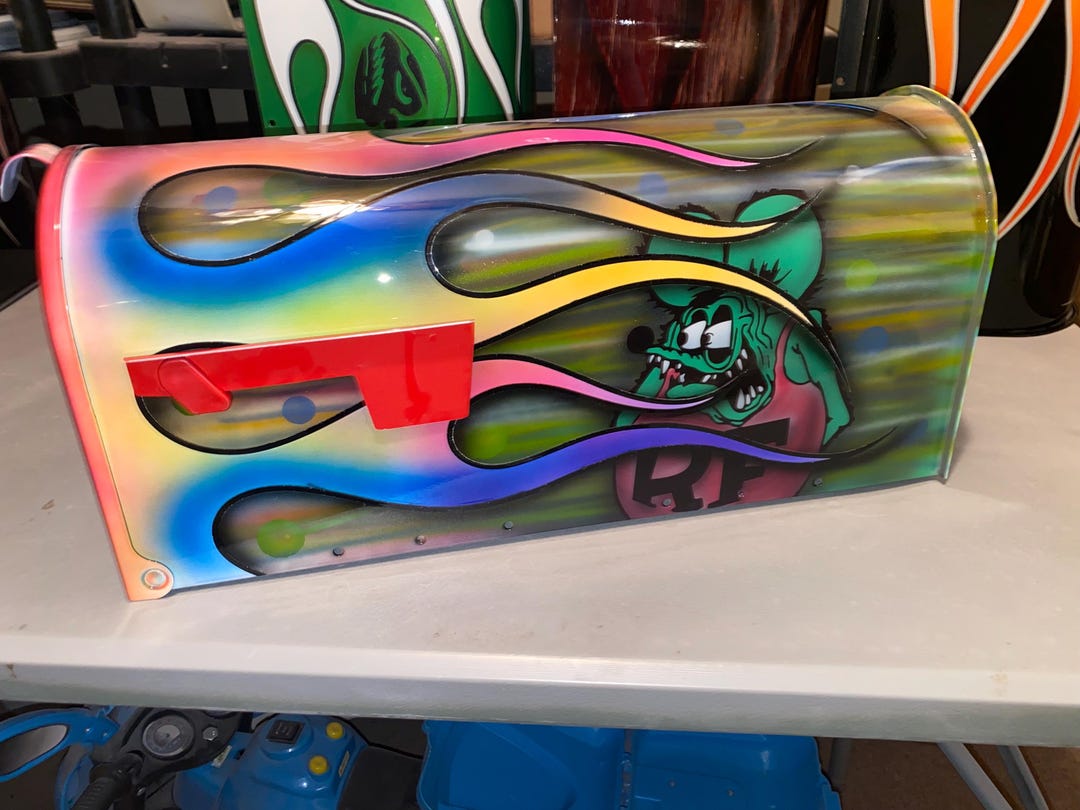 Custom Painted Rat Fink Inspired Hotrod Mailbox - Etsy