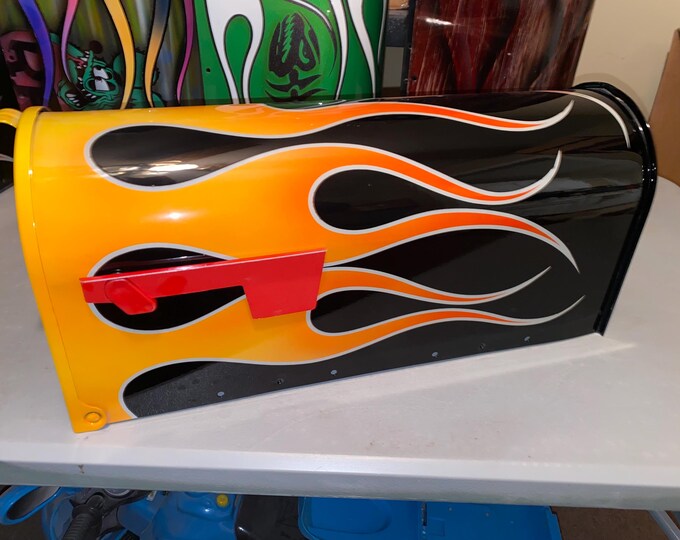 Custom Painted Flame Hot Rod Mailbox - Etsy