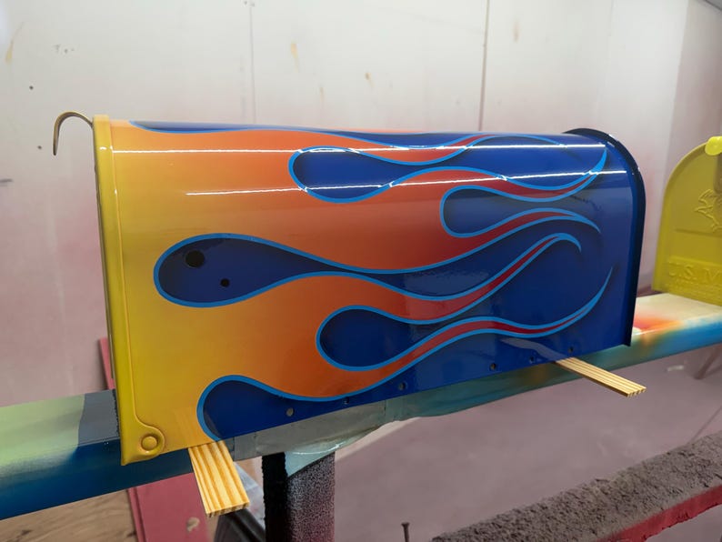 Custom Painted Flame Hot Rod Mailbox - Etsy