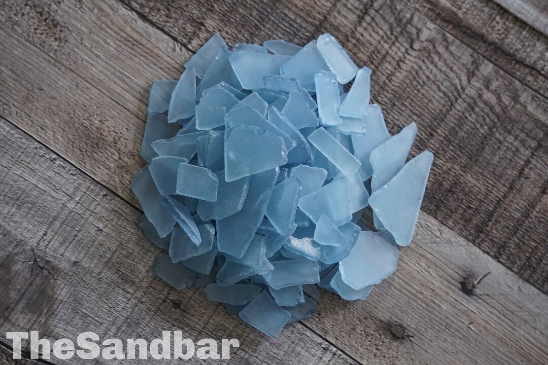 Seaglass Mix Dusty Blue Glass Pieces Tumbled Smoothed Light Blue Glass ...
