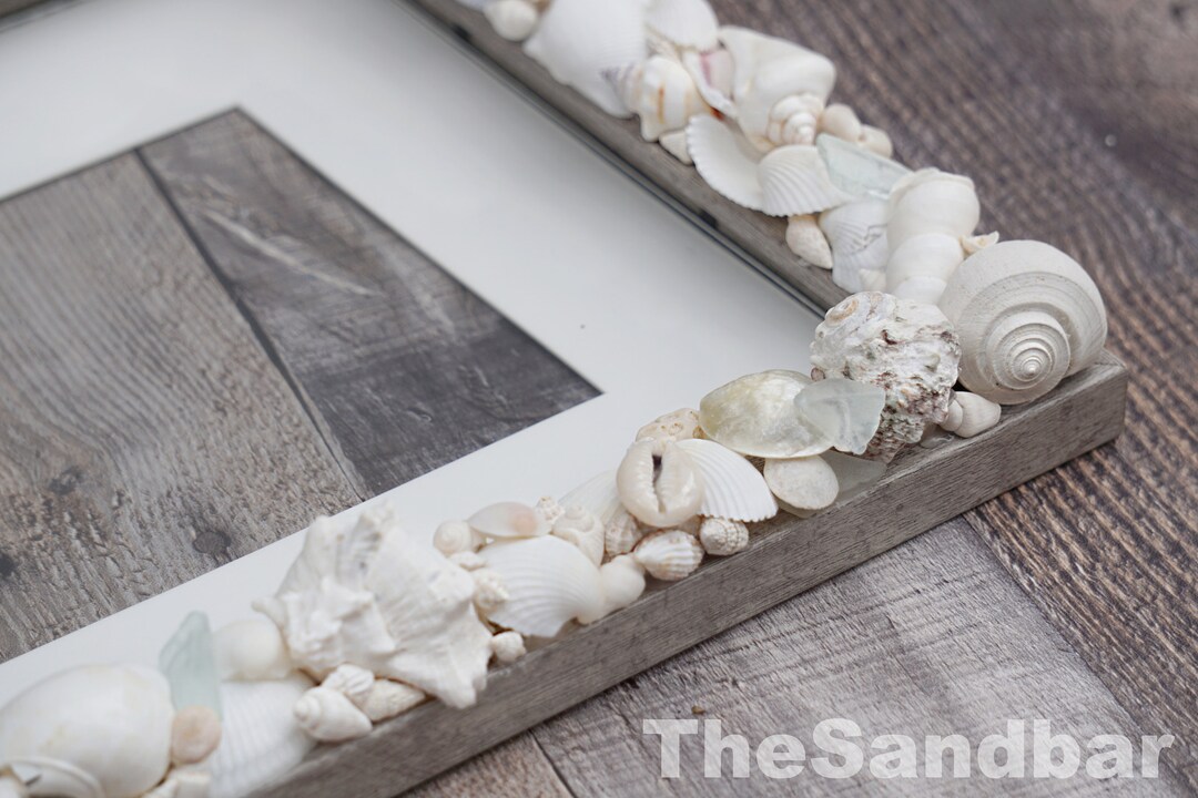 Seashell Picture Frame White Shell Frame 8x10 5x7 Beach Decor White ...