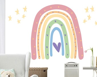 Rainbow Wall Decal Rainbow Wall Sticker Peel and Stick | Etsy