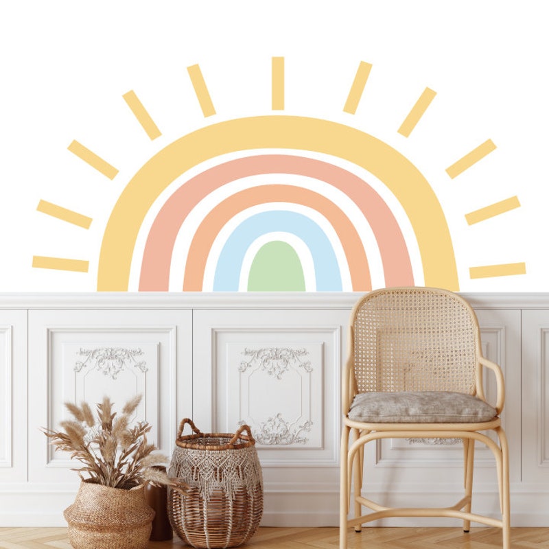Boho Rainbow Wall Decal - Etsy