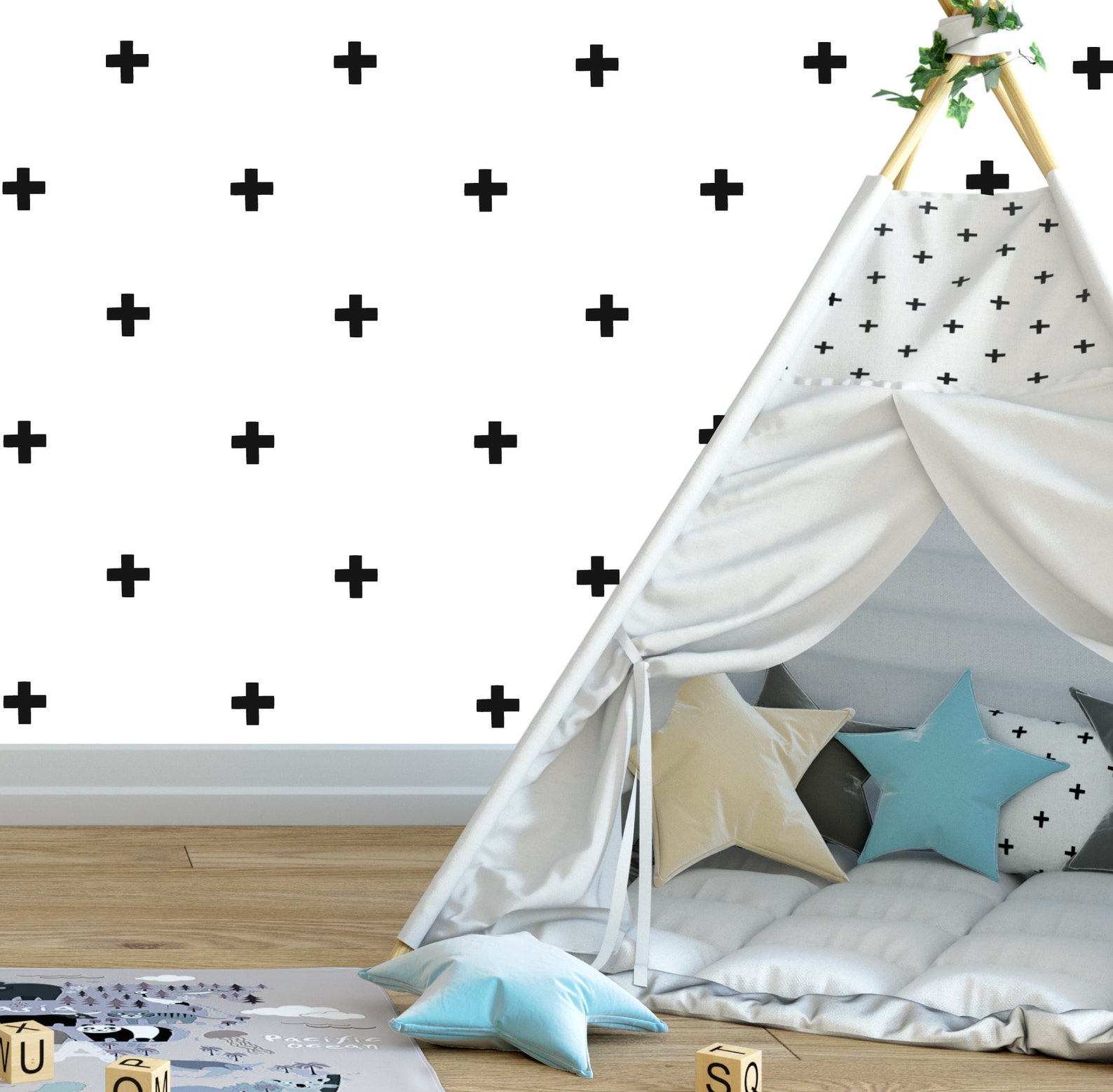 Swiss Cross Wall Decals Cross Wall Sticker Nordic Modern - Etsy