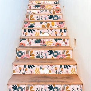 Stair Decal Sticker, Stair Stickers, Stair Riser Decal Stickers, Floral ...