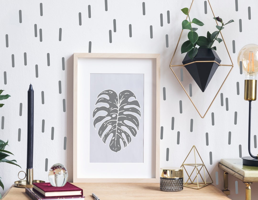 Wall Decals - Hand Drawn Paint Stroke Lines Wall Decals - Line Pattern ...