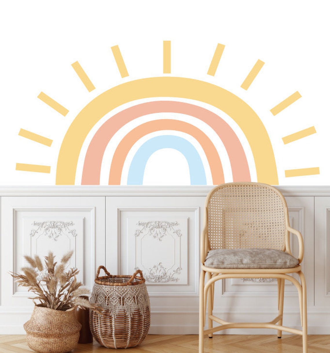 Half Sun Wall Decal Boho Half Sun Wall Sticker Decal Peel - Etsy Canada