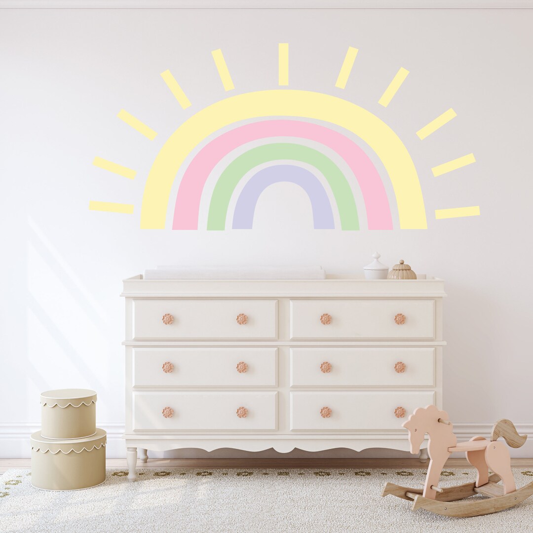 Half Sun Wall Decal Boho Half Sun Wall Sticker Decal Peel and Stick ...