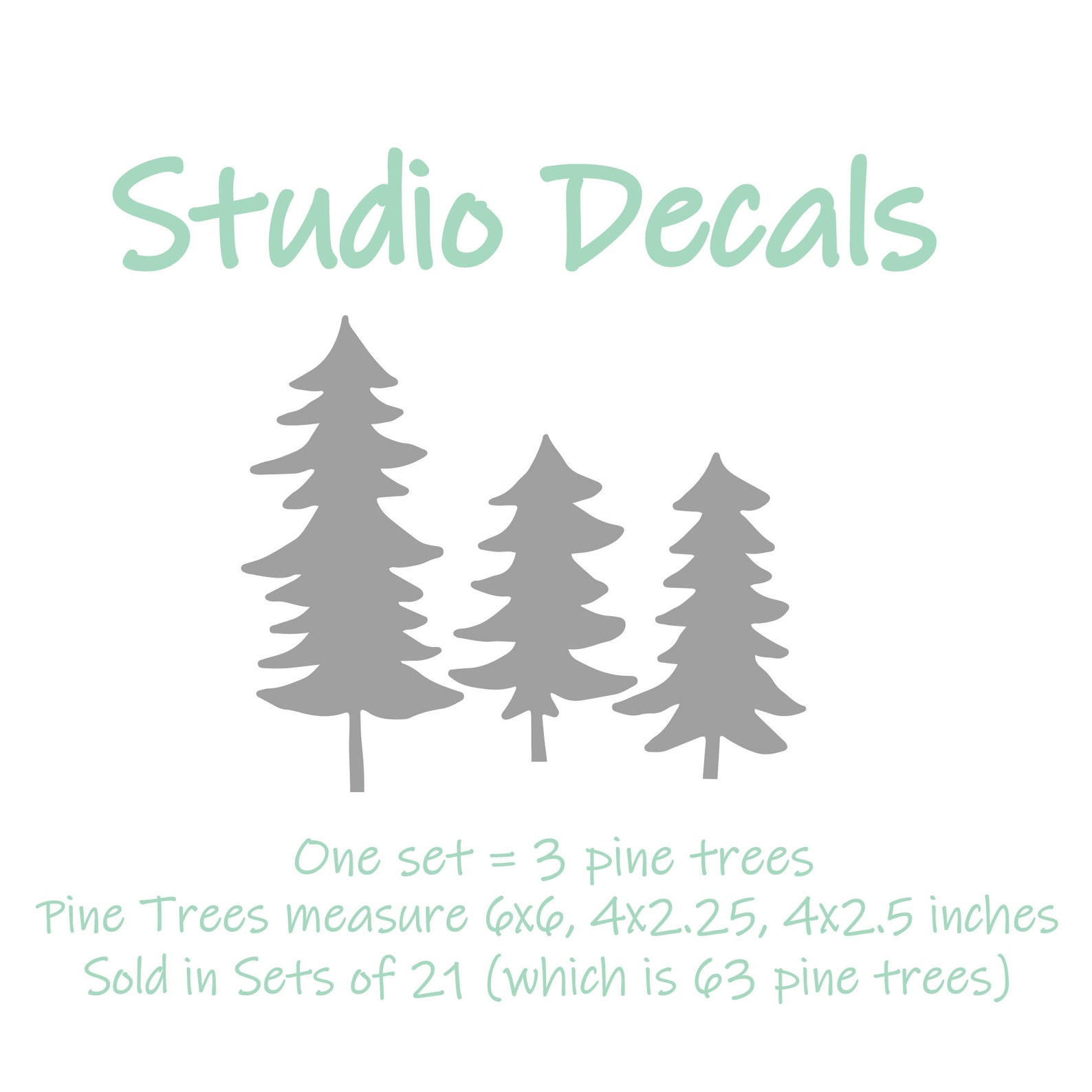 Pine Tree Wall Decals Wall Stickers Pine Trees Wall Decals - Etsy