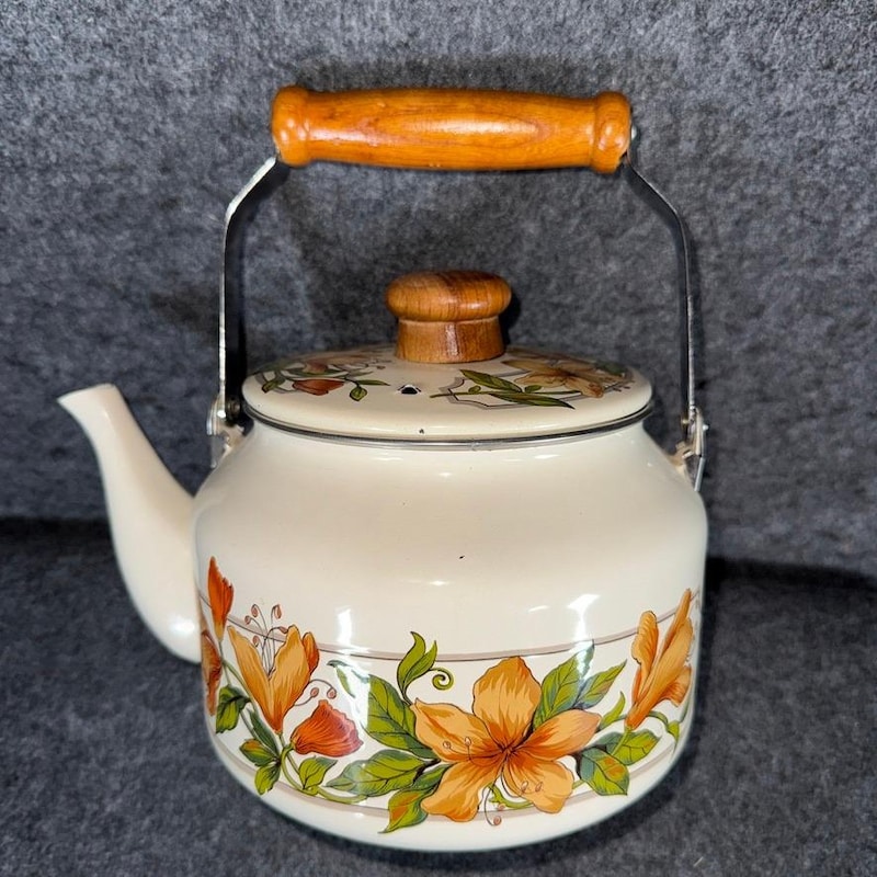 Floral Enamel Teapots - Etsy