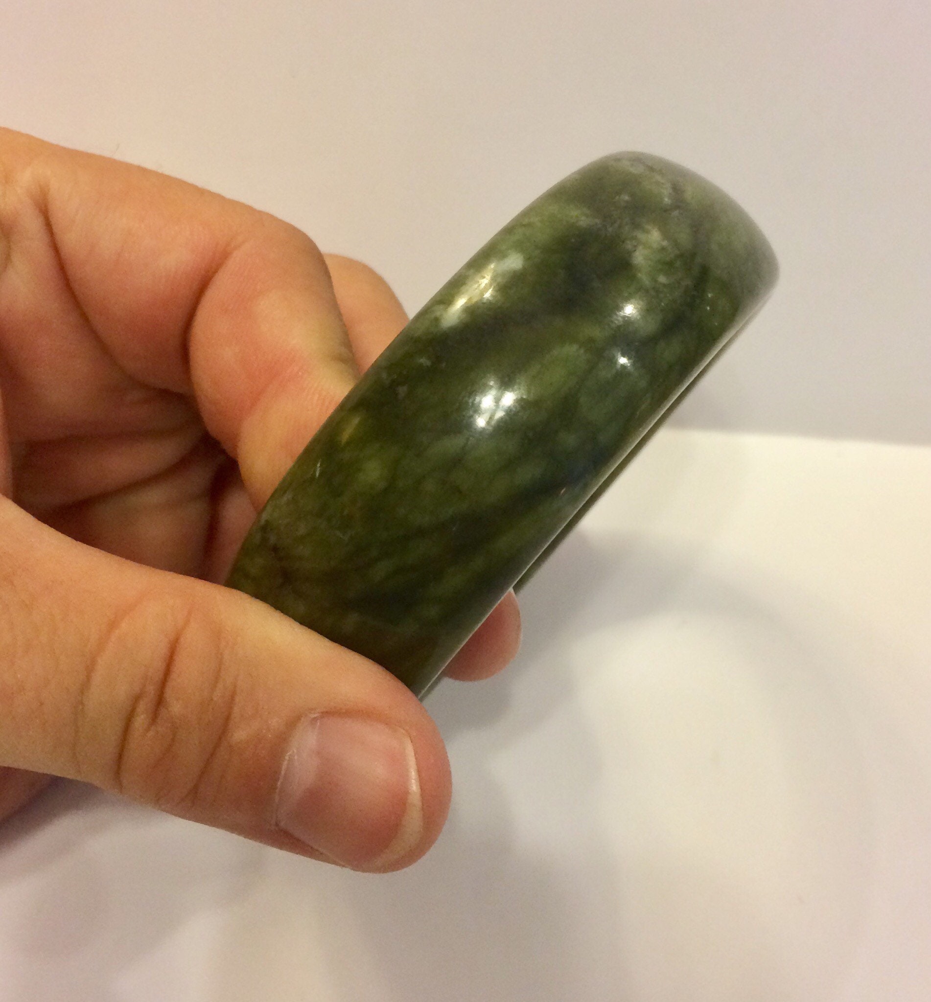 Beautiful dark green nephrite jade Bangle - Etsy 日本