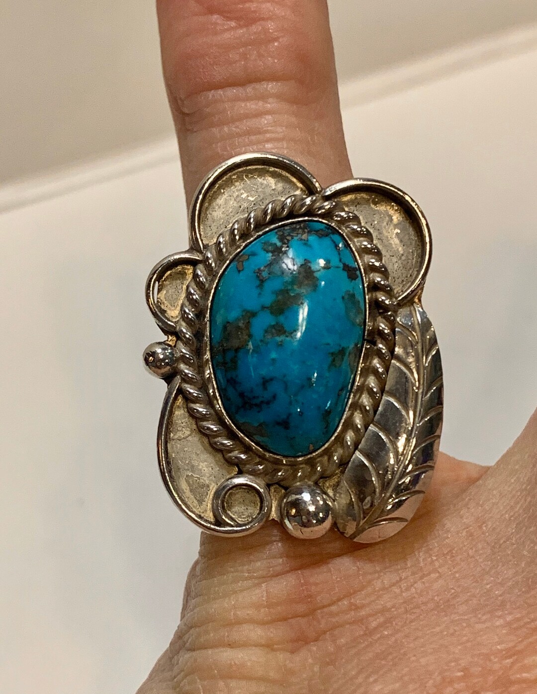 Sterling Silver and Kingsman Turquoise Ring in a Size 7 1/2 - Etsy