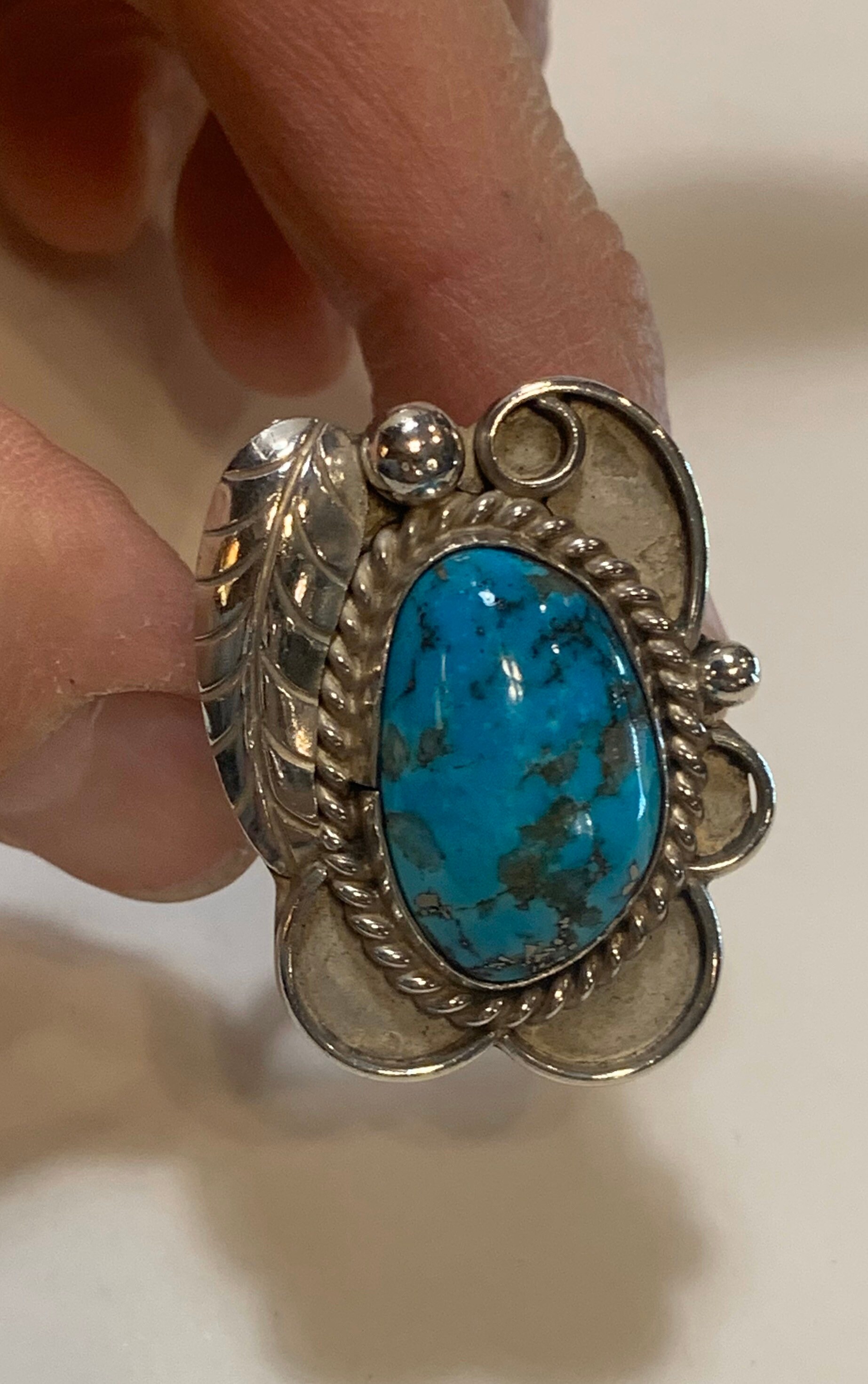 Sterling Silver and Kingsman Turquoise Ring in a Size 7 1/2 - Etsy