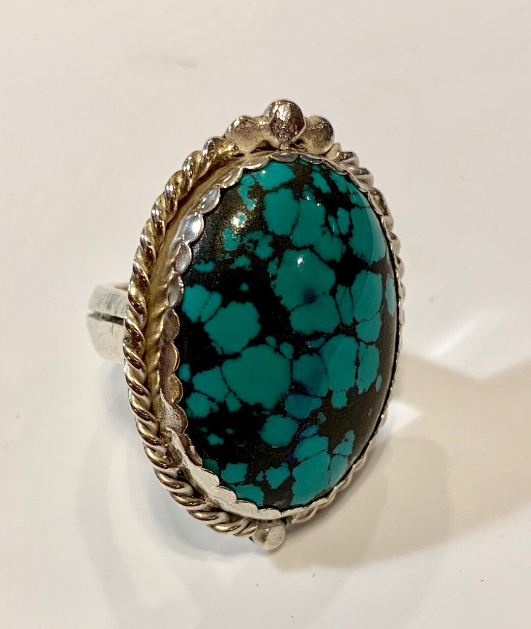 Amazing Spiderweb Turquoise Set in Sterling Silver Handmade by Me Made ...