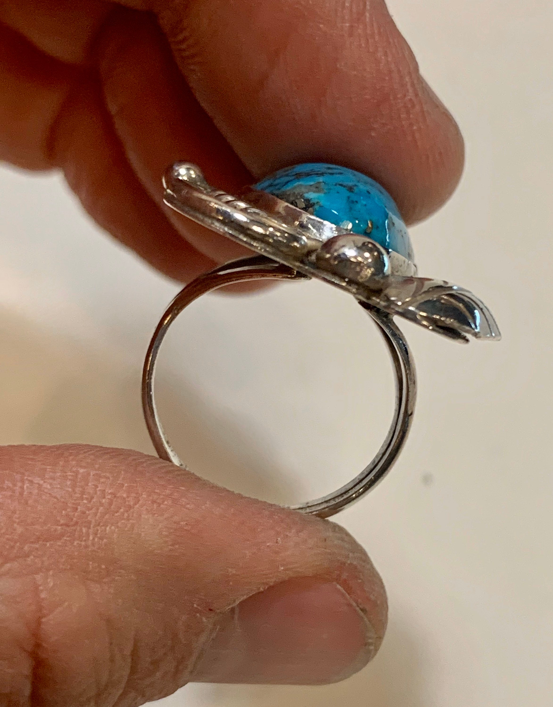 Sterling Silver and Kingsman Turquoise Ring in a Size 7 1/2 - Etsy