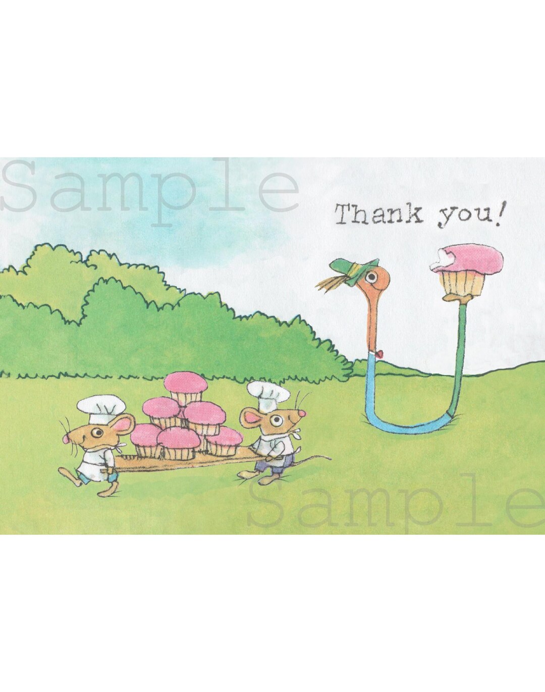 Thank You Cards Lowly Worm, Digital to Print - Etsy