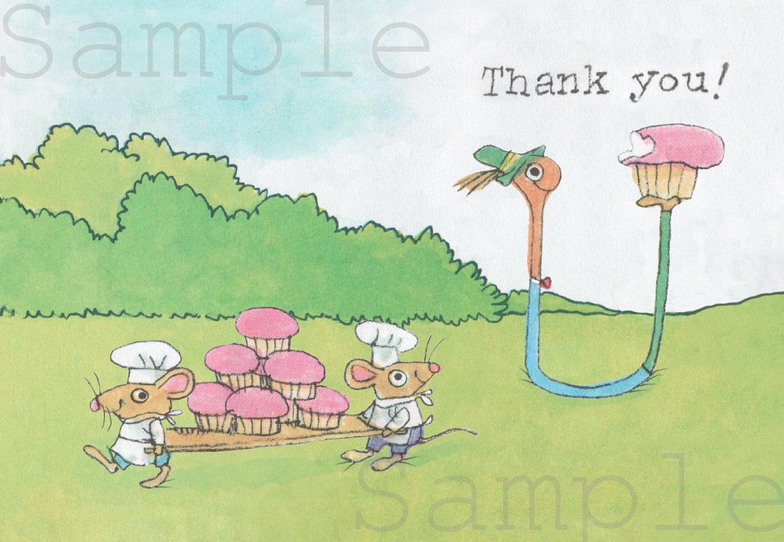 Thank You Cards Lowly Worm, Digital to Print - Etsy