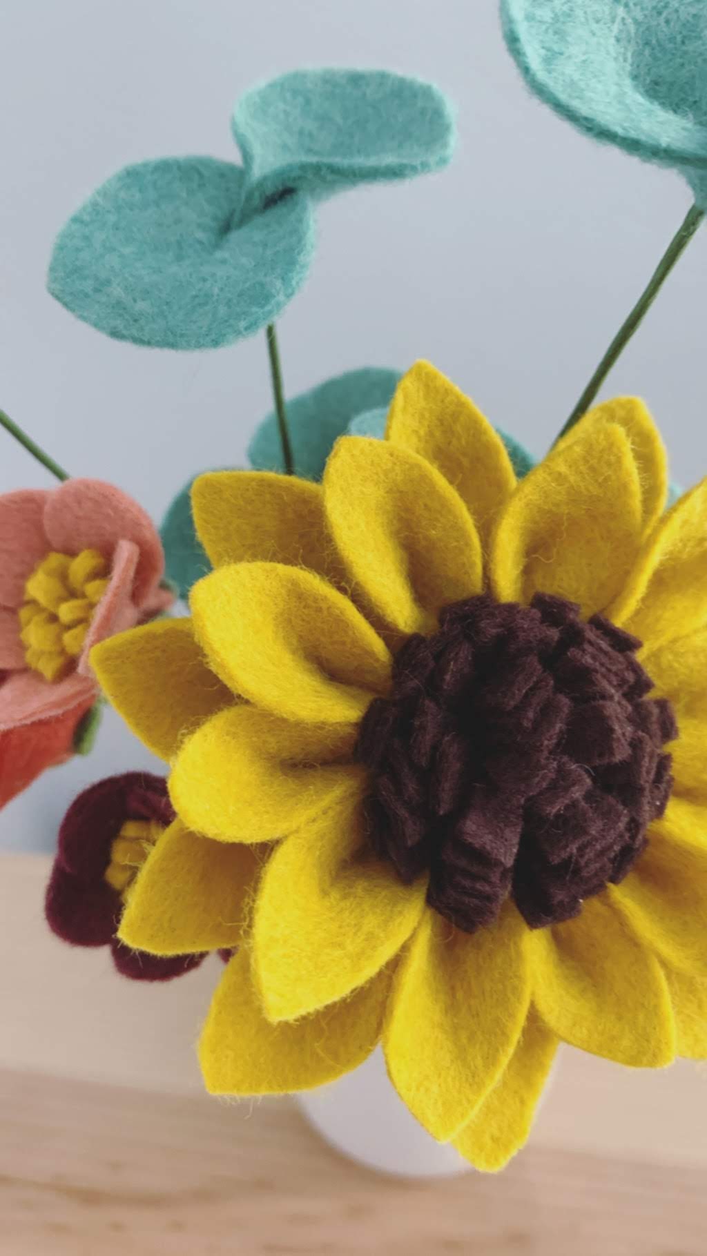 FELT FLOWER BOUQUET No. 016 - Autumn Thanksgiving Fall Decor Cubicle ...