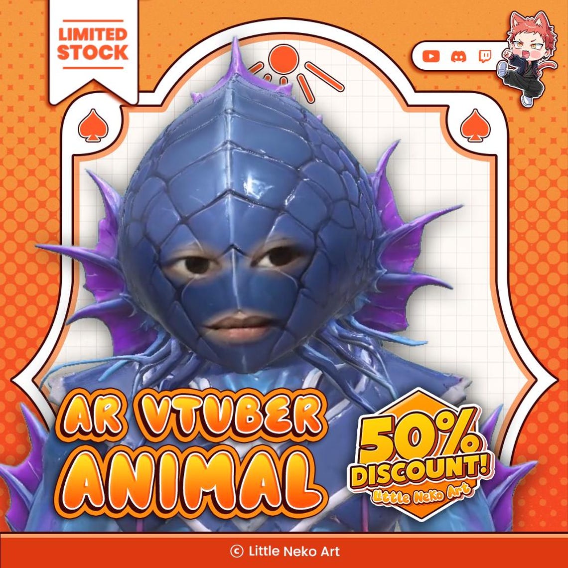 3D Ocean Sci-fi Vtuber Avatar | AR Face Tracking Model (digital ...