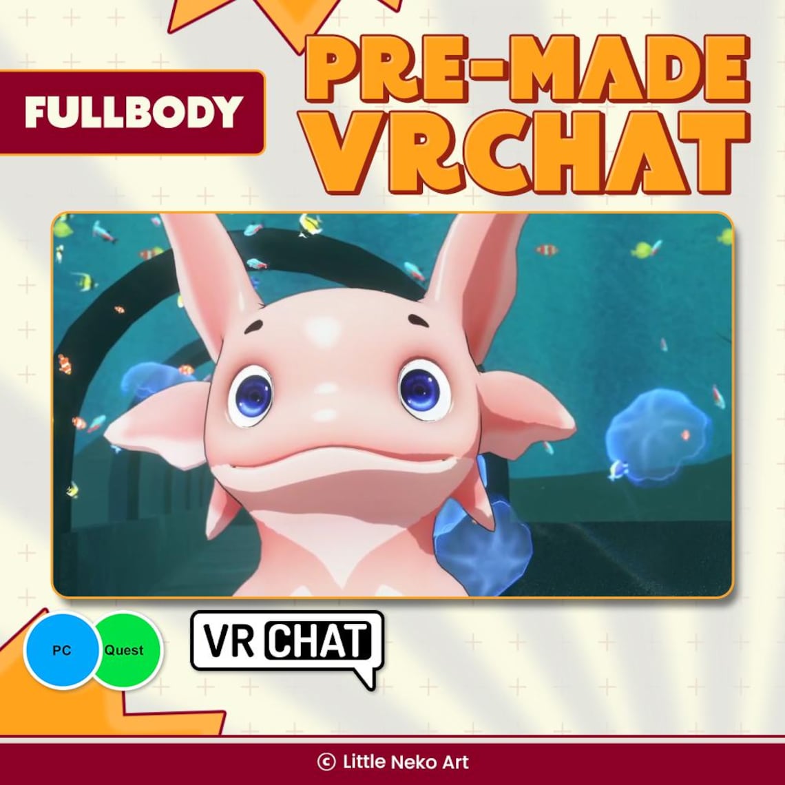 Vrchat Avatar Takashi | Axolotl Furry Avatar | Full Body 3D Model ...