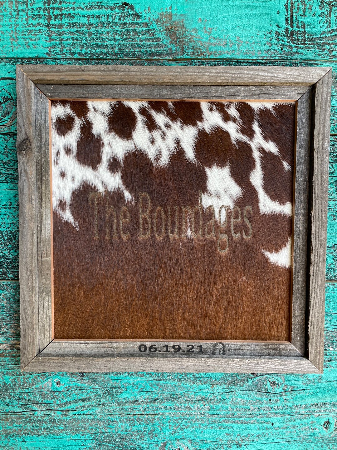 Custom Lasered Ceremony Cowhide Branding Frame - Etsy