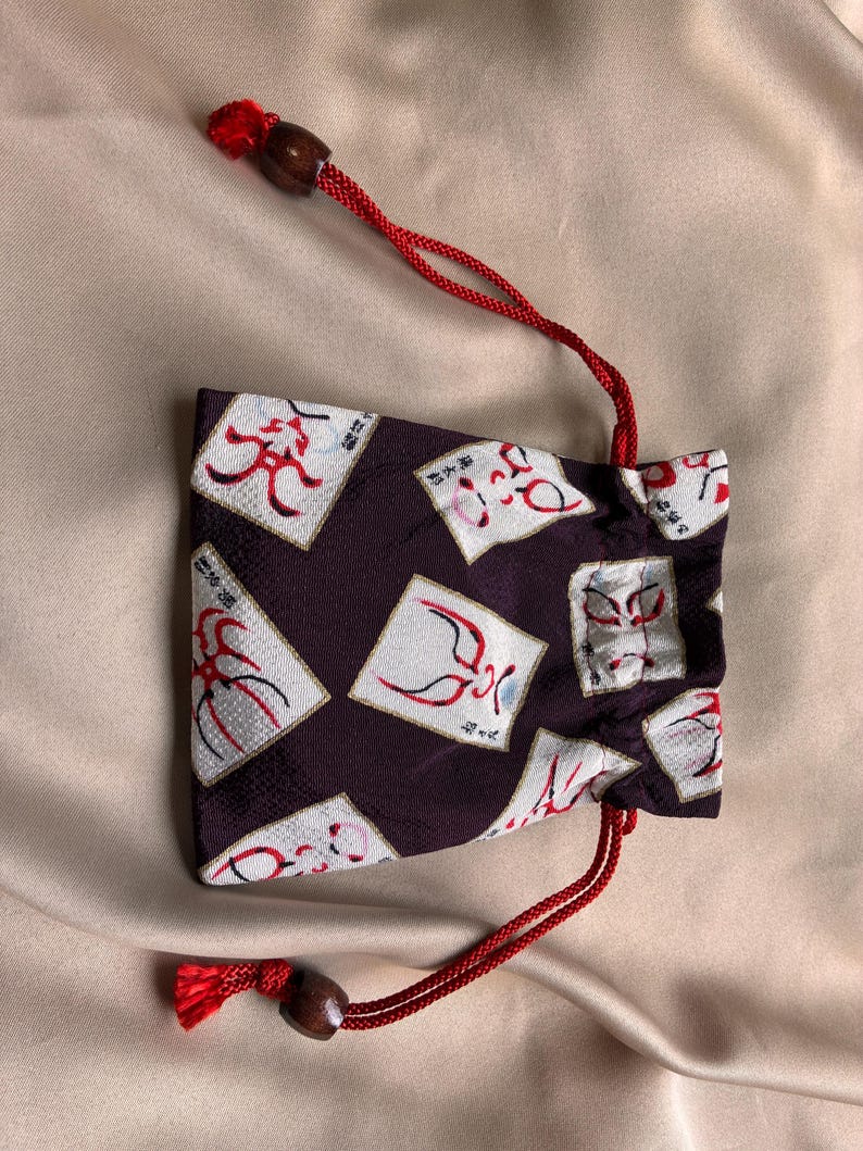 Japanese Kabuki Drawstring Bag / Vintage / Made in Japan / Edo Style ...