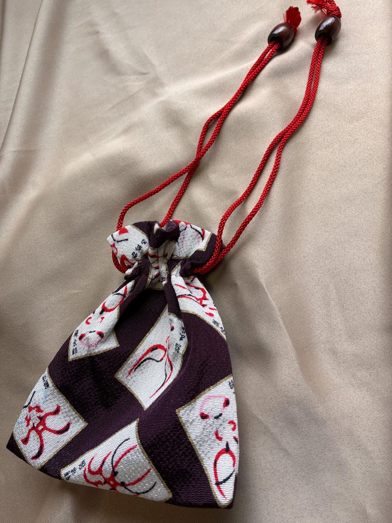 Japanese Kabuki Drawstring Bag / Vintage / Made in Japan / Edo Style ...