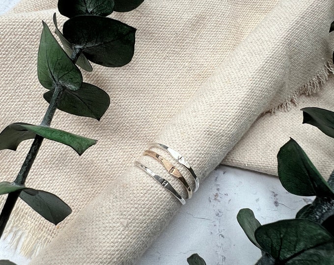 Tiny Initial Ring Stacking Initial Ring Small Gold Initial Ring Silver Stacking Ring ...