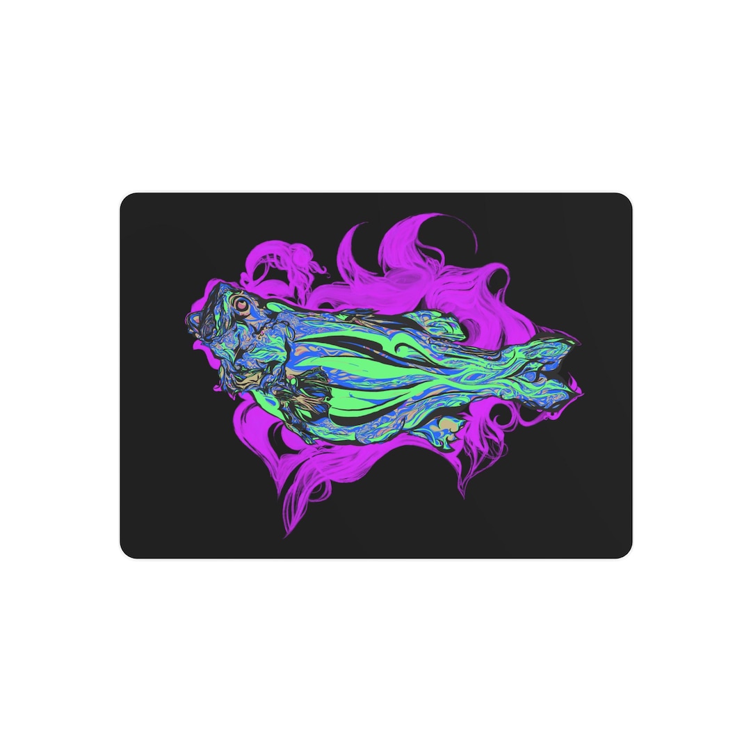 Psychedelic Large Mouth Bass Metal Art Sign | Neon Abstract Wall Decor ...