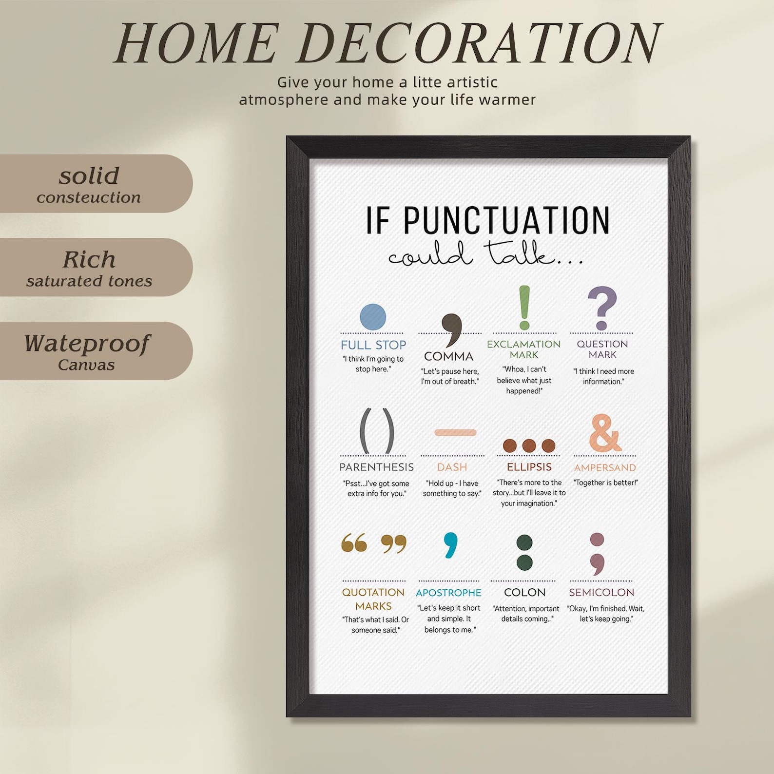 Boho Punctuation English Grammar Poster, Classroom Decor Print - Etsy