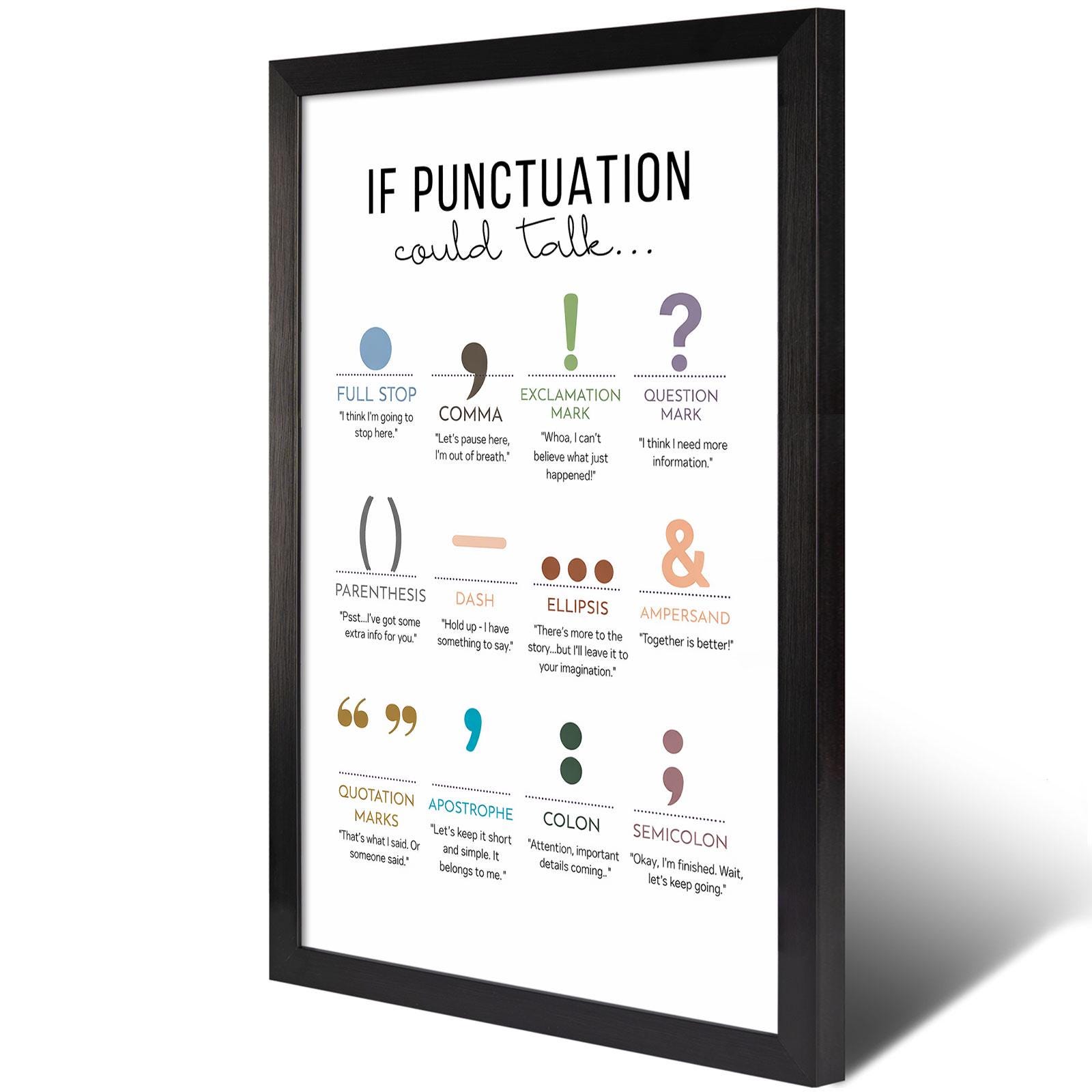 Boho Punctuation English Grammar Poster, Classroom Decor Print - Etsy