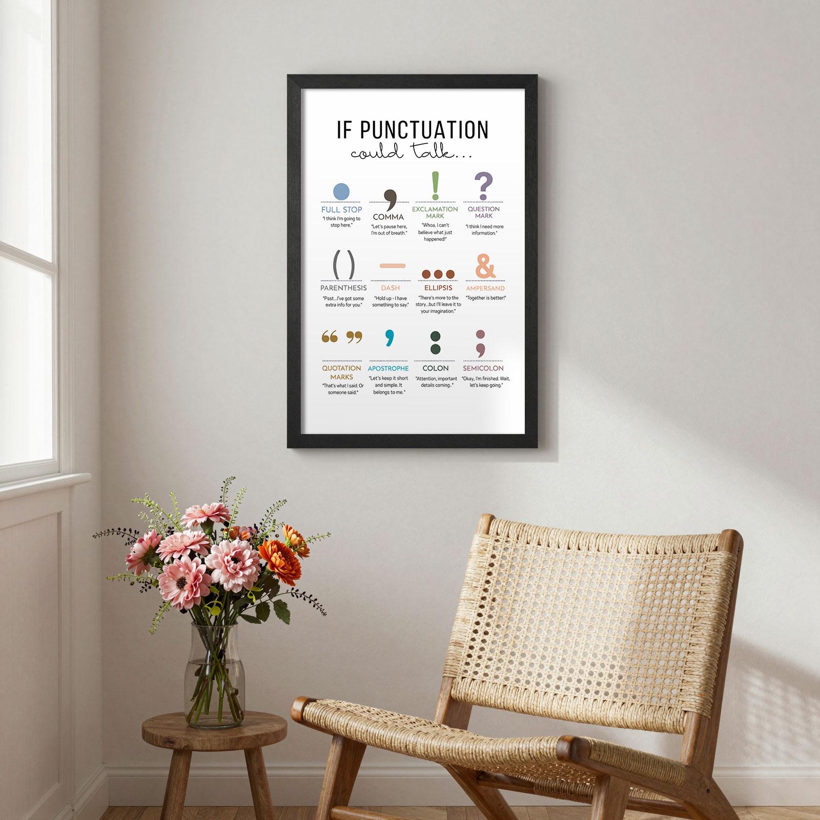 Boho Punctuation English Grammar Poster, Classroom Decor Print - Etsy