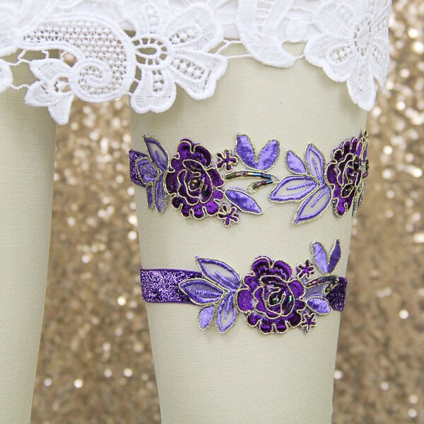 Purple Garter Set - Etsy