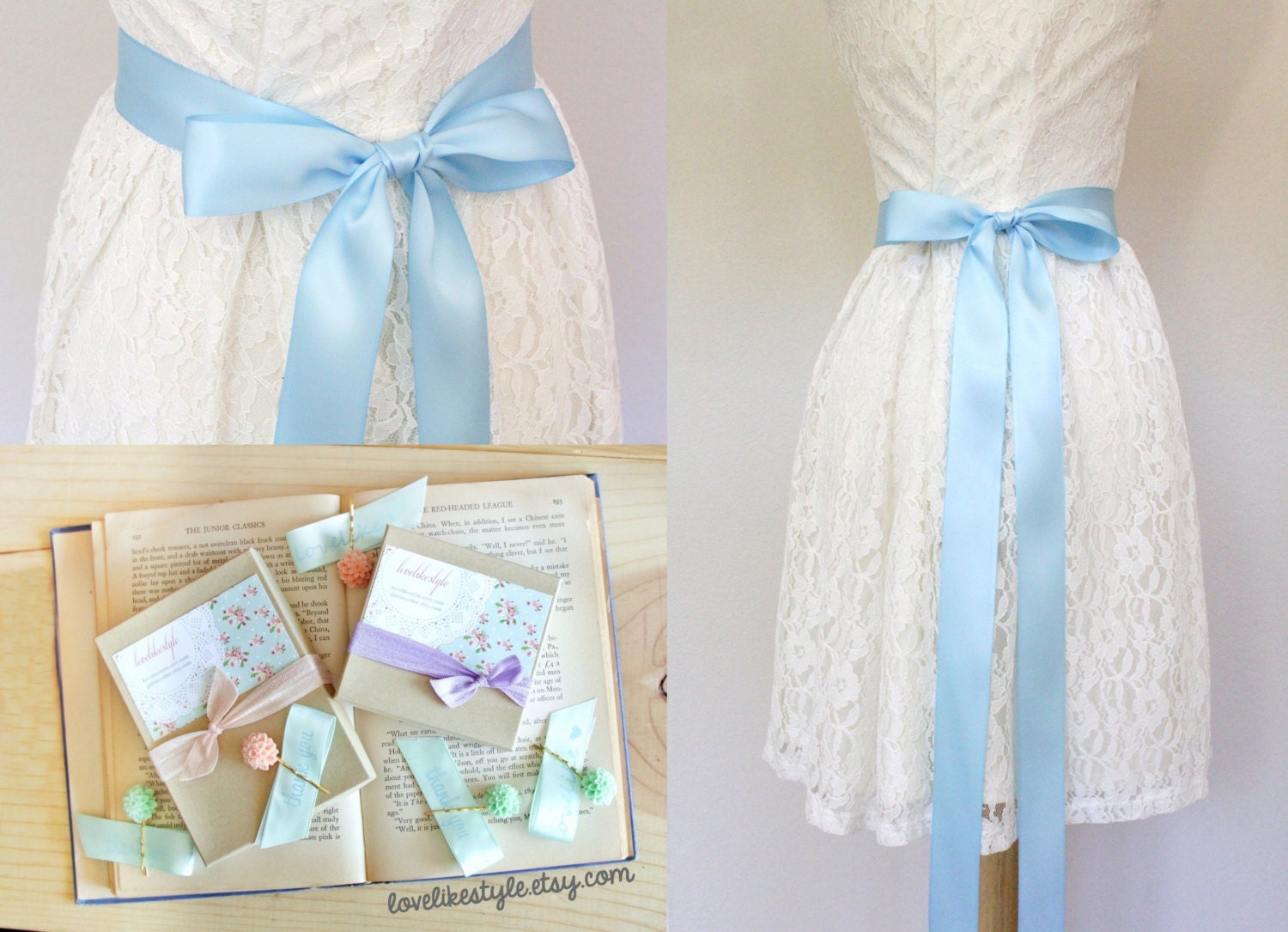 Light Blue Beaded Lace Sash Bridallight Blue Sash Bridesmaid - Etsy ...