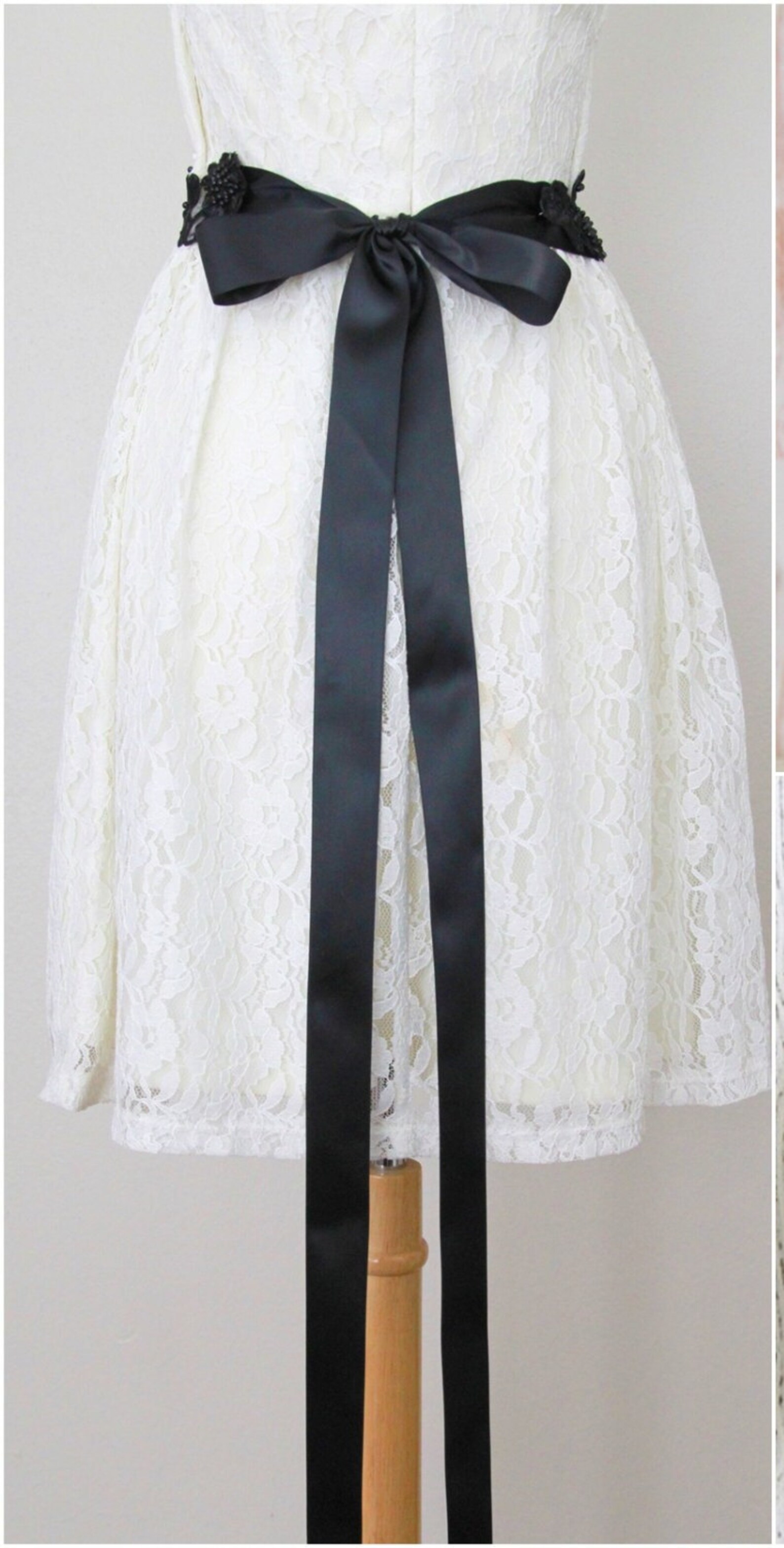 Black Beaded Lace Sash, Bridal Sash, Bridal Black Sash, Bridesmaid Sash ...