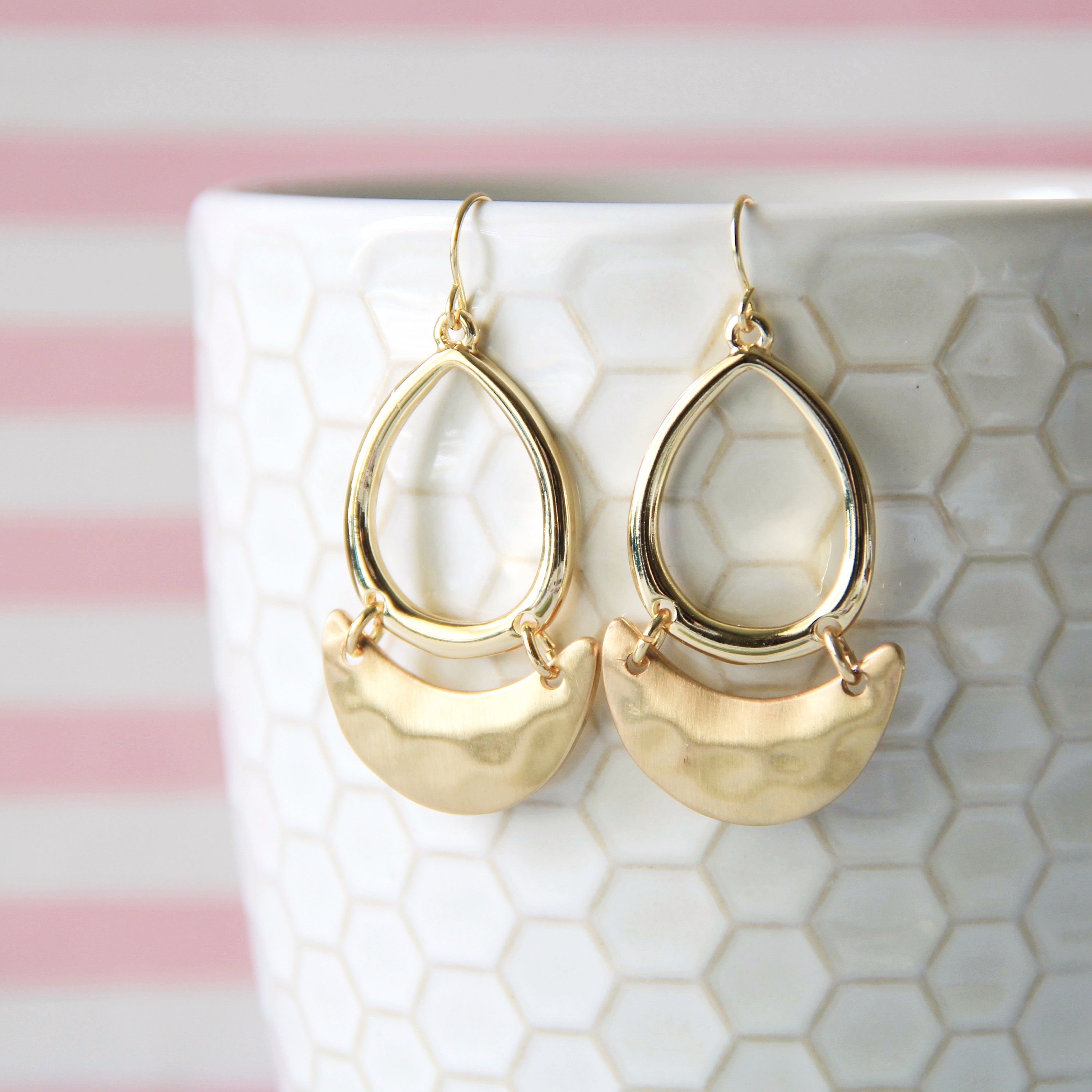 Simple Gold Earrings Bridesmaid Earringsgold Filigree | Etsy