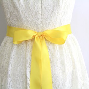Yellow Sequins and Beaded Lace Sash, Bridal Yellow Sash, Bridesmaid ...