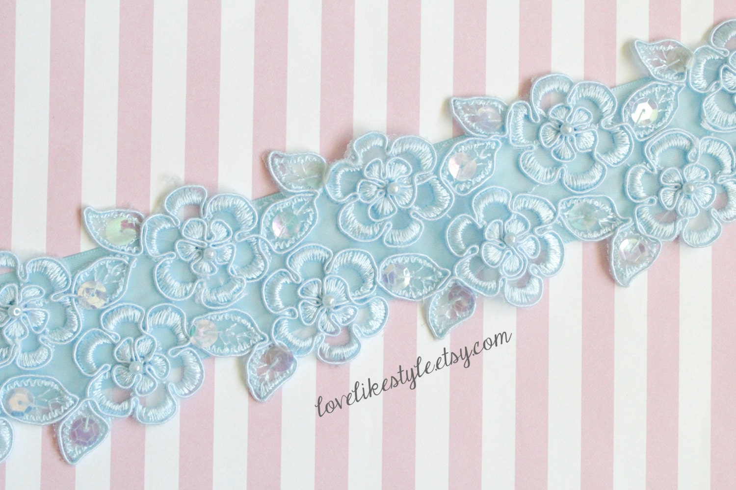 Light Blue Beaded Lace Sash Bridallight Blue Sash Bridesmaid - Etsy ...