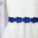 Royal Blue Beaded Lace Sash Royal Blue Lace Headband Bridal - Etsy