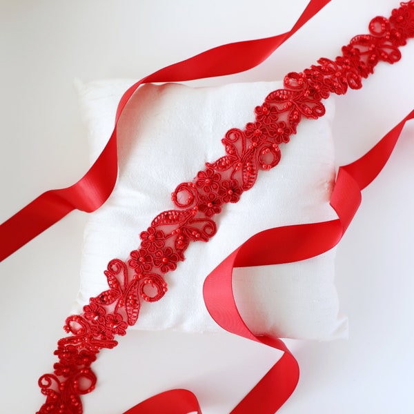 Red Bridal Sash - Etsy
